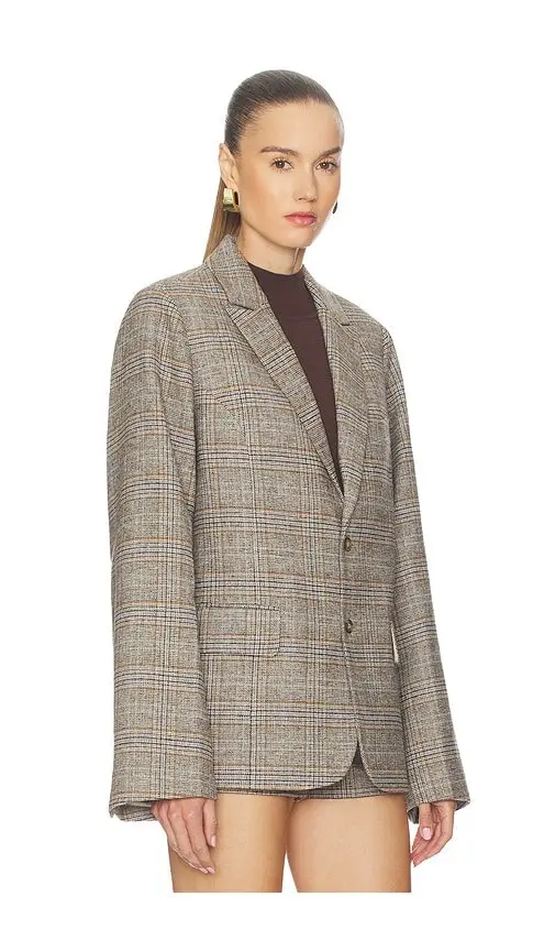 GUIZIO Oversized Tartan Blazer