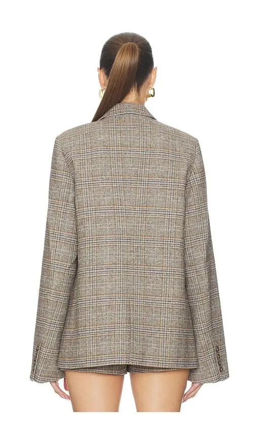 GUIZIO Oversized Tartan Blazer