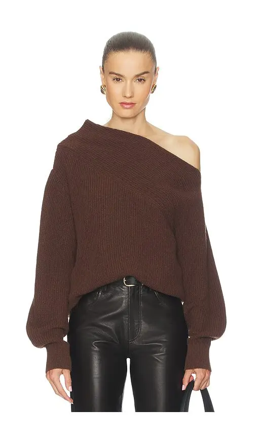 Brochu Walker Hart Off Shoulder Pullover - Cordovan