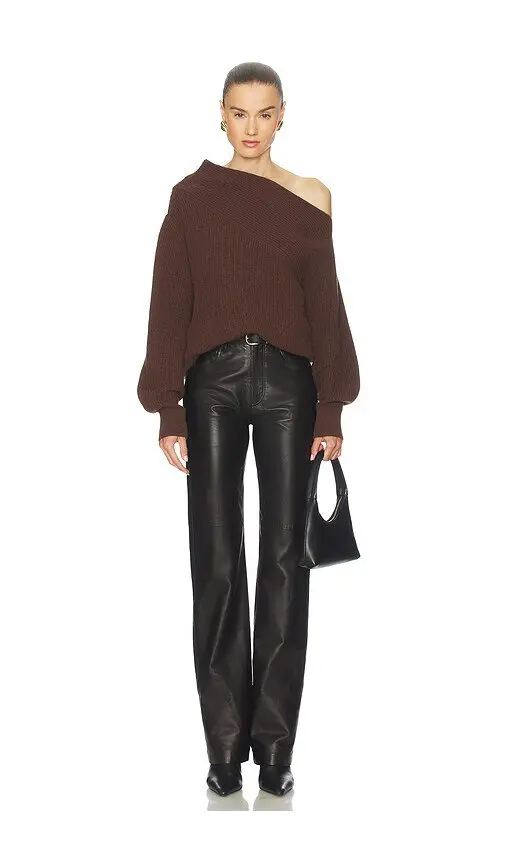 Brochu Walker Hart Off Shoulder Pullover - Cordovan