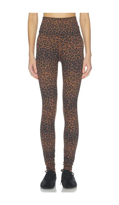Beach Riot Piper Legging In Brown - Caramel Leopard