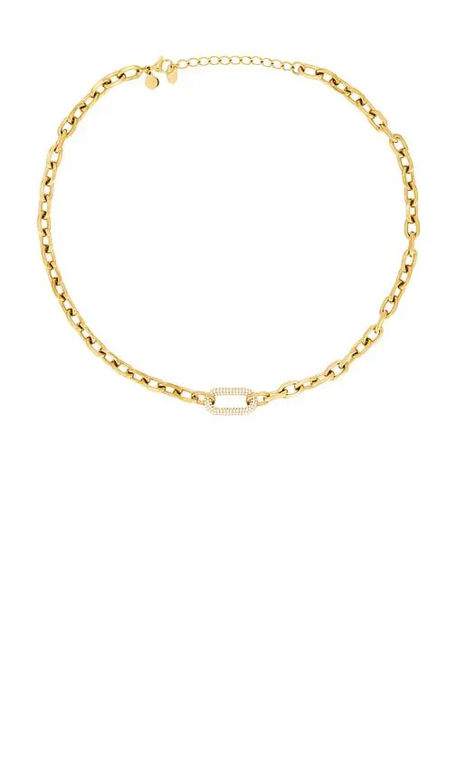 PETIT MOMENTS Pave Carabiner Necklace - Gold