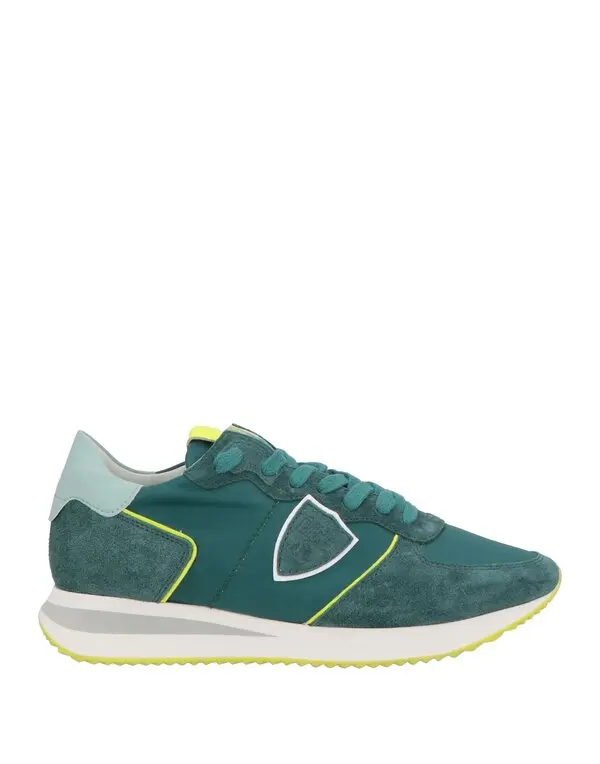 Philippe Model Emerald Leather And Textile Sneakers - Green