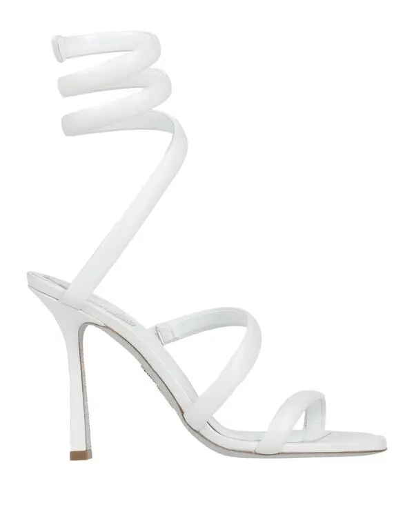 Rene Caovilla Sandals In Lambskin - White