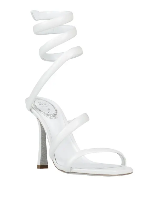Rene Caovilla Sandals In Lambskin - White