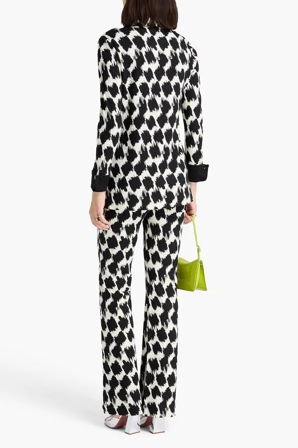 Diane Von Furstenberg Lagarde Printed Jersey Shirt
