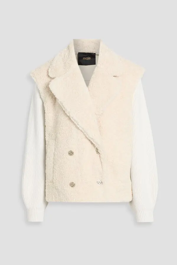 Maje Double-breasted Paneled Jacket