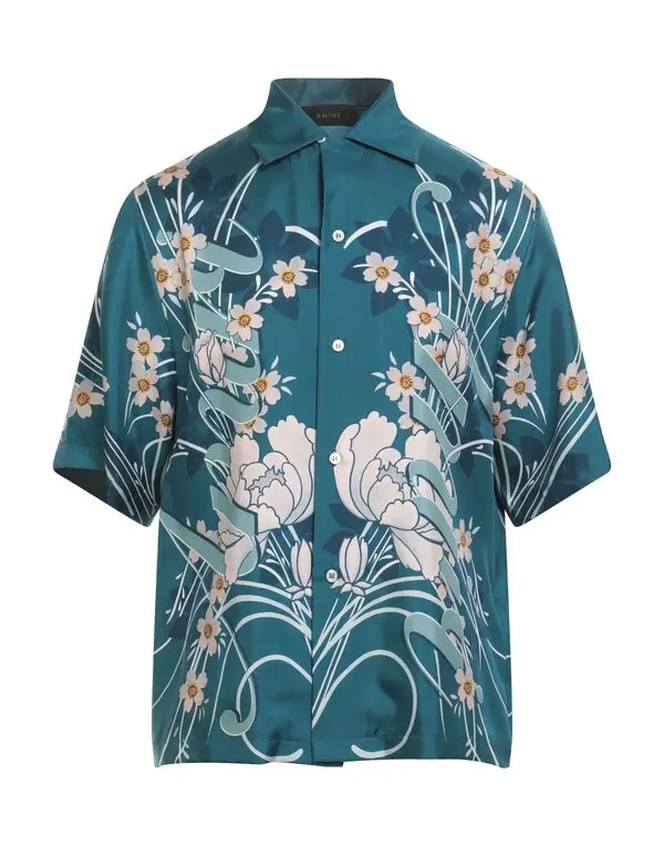 Amiri Shirt Deep Teal Size Silk