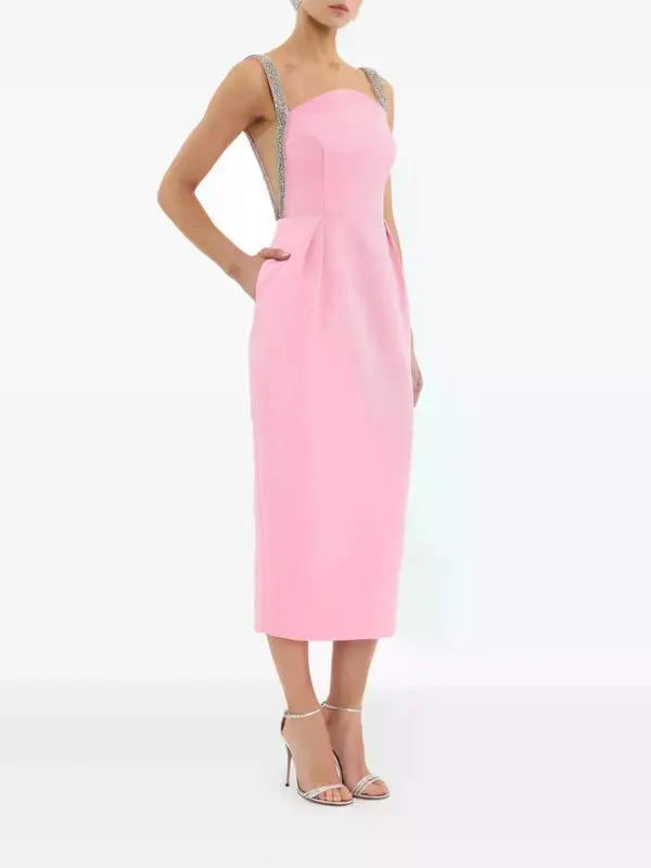 Rebecca Vallance Amaro Embellished Midi Dress - Pink