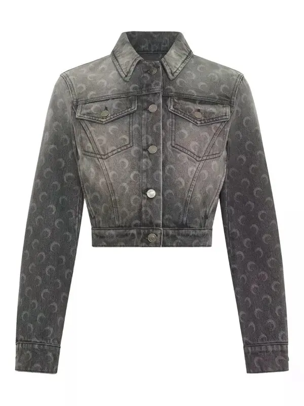 MARINE SERRE Moon Laser Denim Jacket - Grey