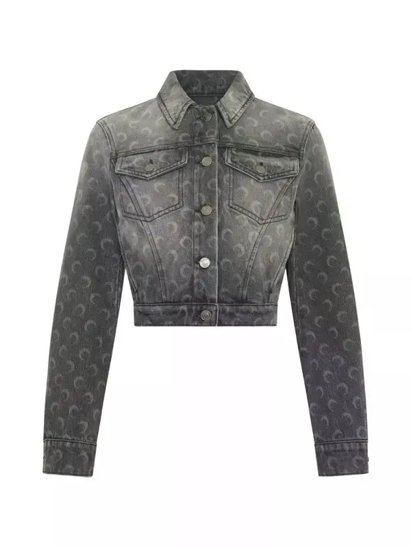 MARINE SERRE Moon Laser Denim Jacket - Grey