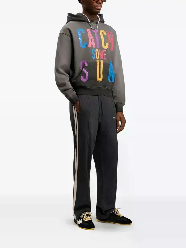 Palm Angels Graphic-print Cotton Hoodie - Grey