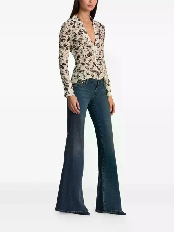 Alice + Olivia Portia Floral Button-down Shirt - Neutrals