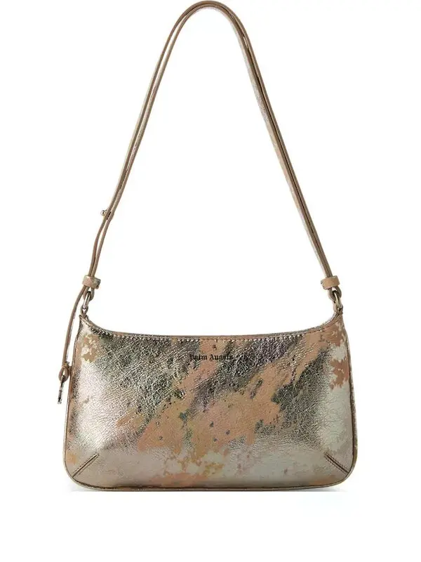 Palm Angels Giorgina Wrinkled Leather Shoulder Bag - Silver