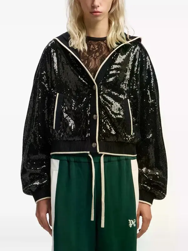 Palm Angels Curved Logo Sequin Jacket