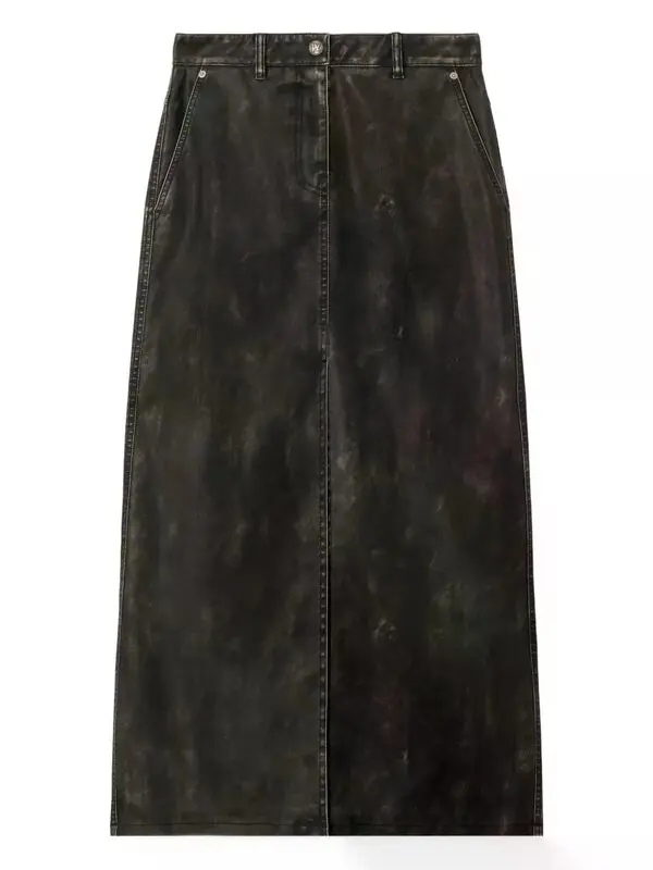Palm Angels Curved-logo Coated Midi Skirt