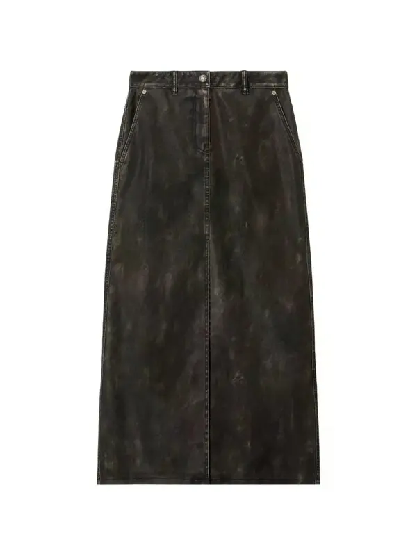 Palm Angels Curved-logo Coated Midi Skirt