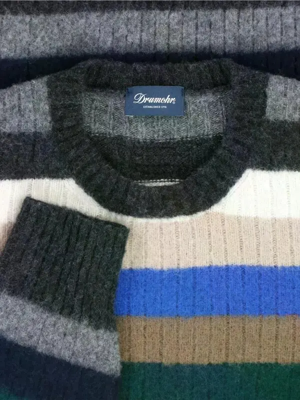 DRUMOHR Striped Wool Sweater - Grey