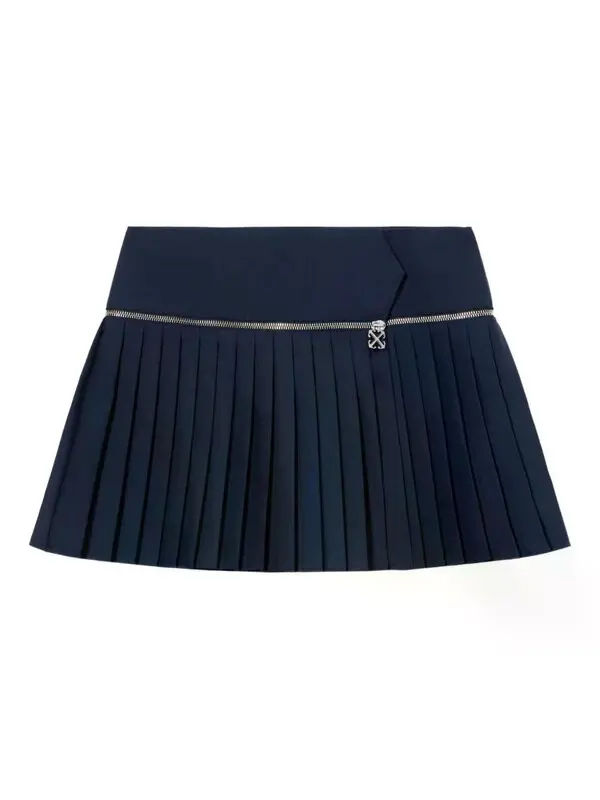 Off-White Pleated Zip Skirt