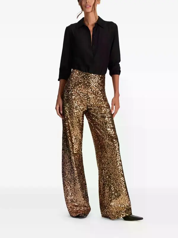 Alice + Olivia Athena Sequinned Palazzo Pants