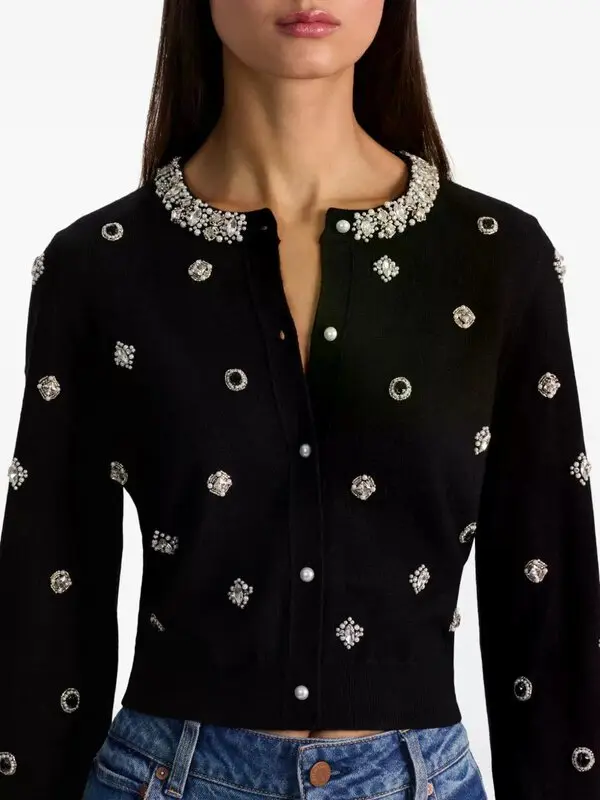 Alice + Olivia Embellished Cardigan - Black