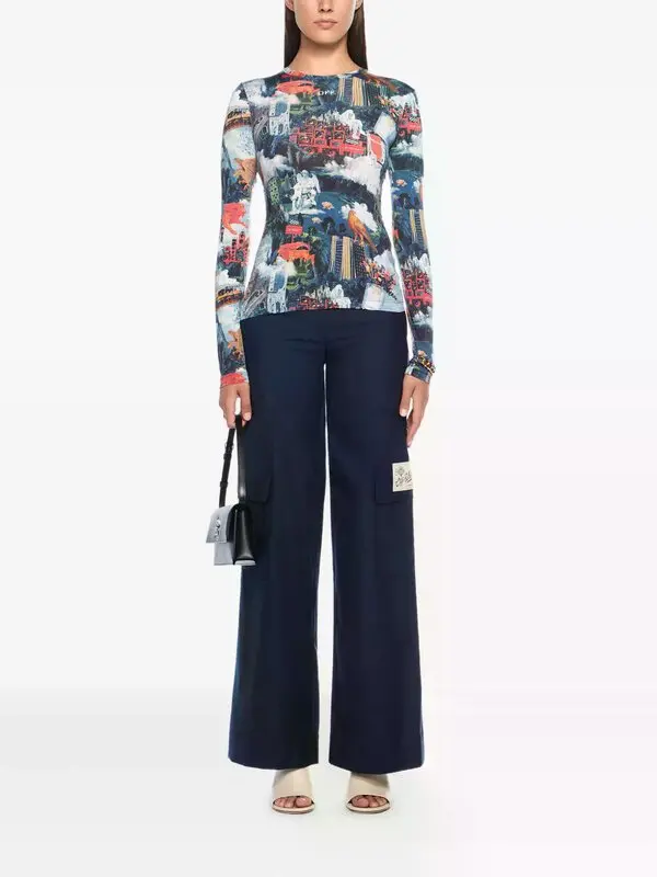 Off-White Urban Print Long-sleeve Top