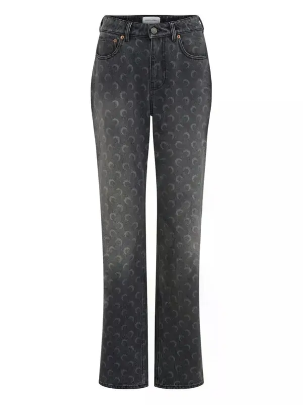 MARINE SERRE Moon Laser Wash Straight Jeans