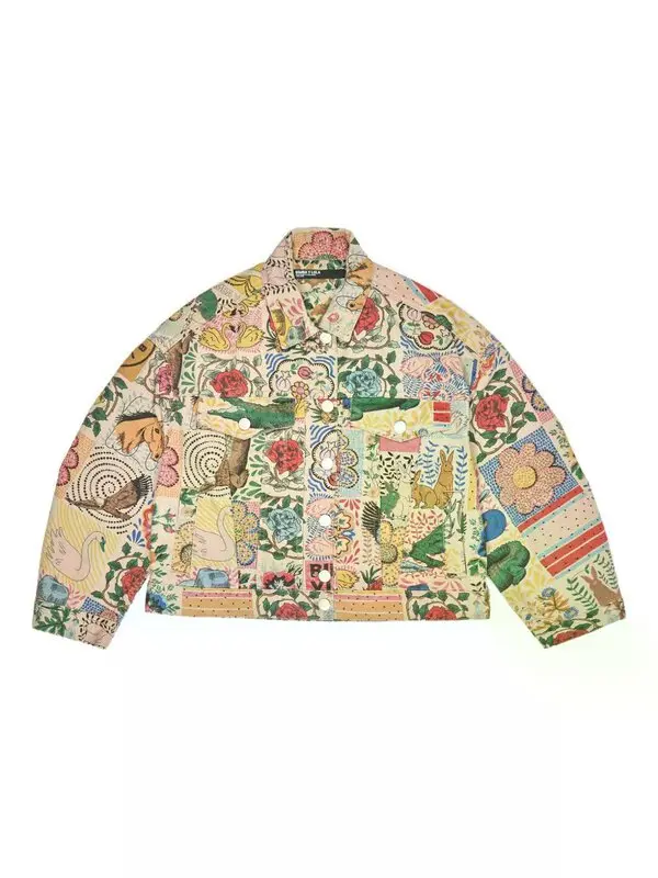 Bimba Y Lola Printed Denim Trucker Jacket