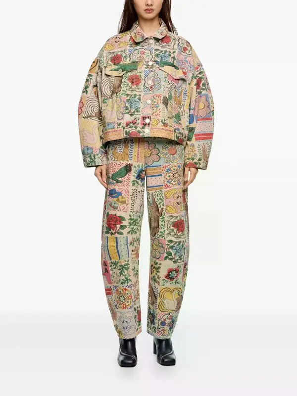 Bimba Y Lola Printed Denim Trucker Jacket