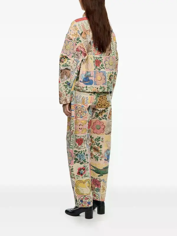 Bimba Y Lola Printed Denim Trucker Jacket