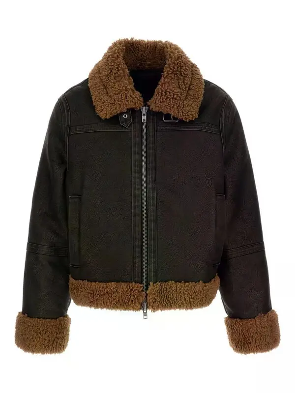 STAND STUDIO Shearling-trimmed Faux-fur Jacket - Brown