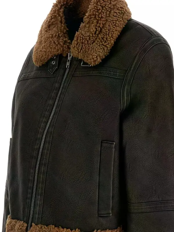 STAND STUDIO Shearling-trimmed Faux-fur Jacket - Brown