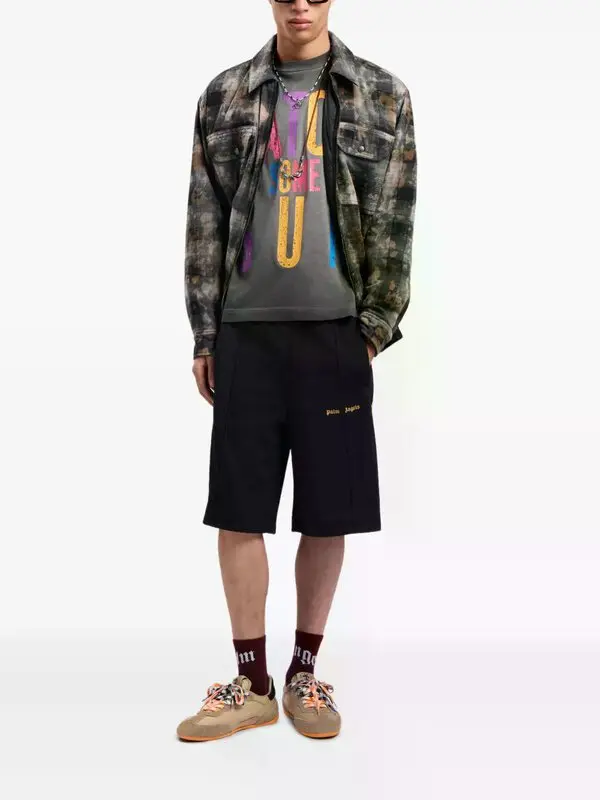 Palm Angels Graphic-print Cotton T-shirt - Grey