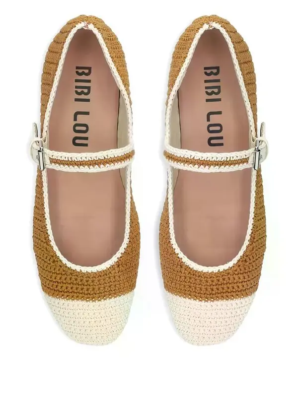 BIBI LOU Crochet Strap Ballerina Flats