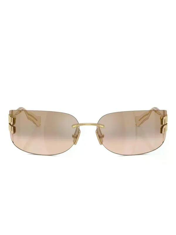 Miu Miu Rimless Sunglasses With Logo Plaque
