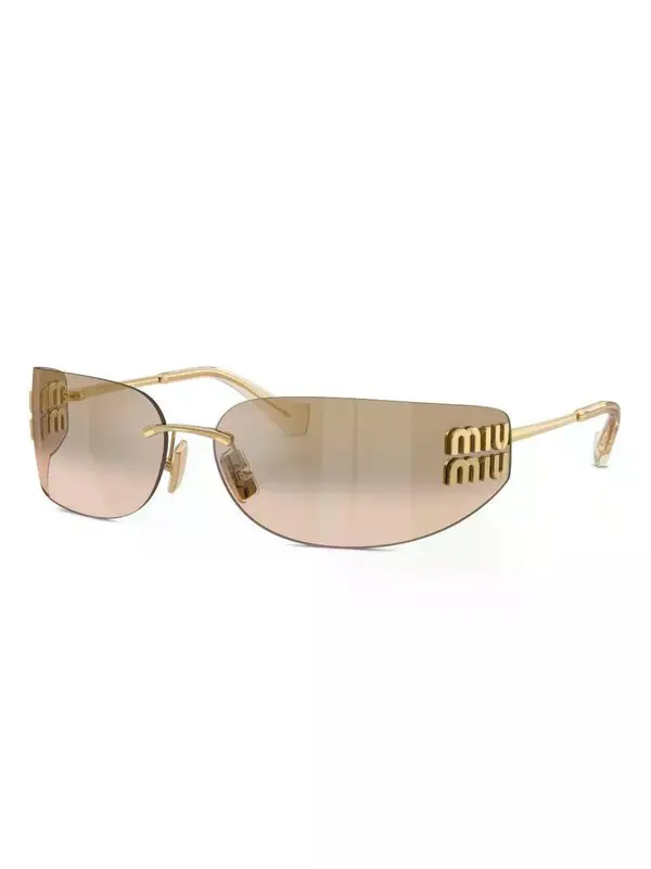Miu Miu Rimless Sunglasses With Logo Plaque