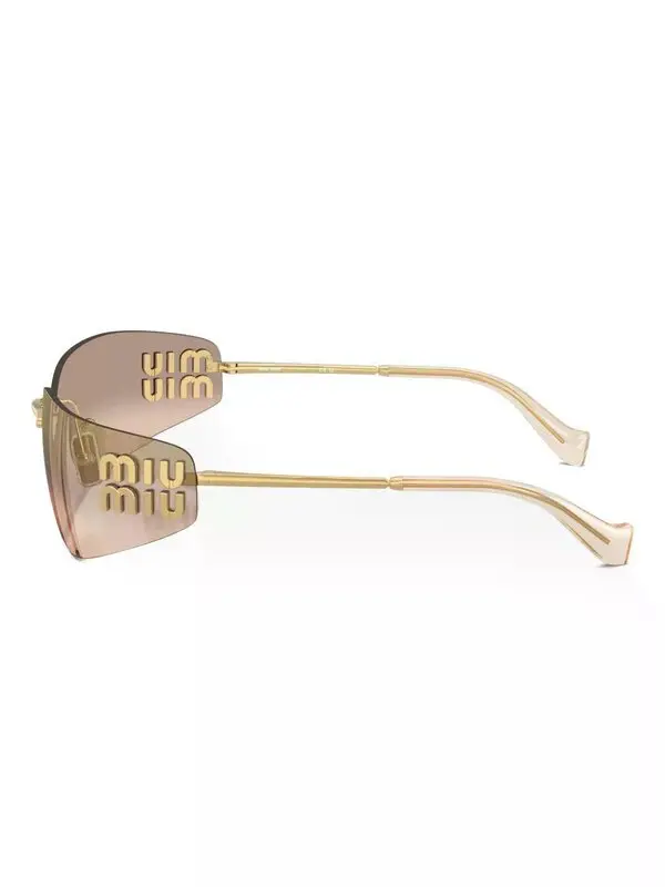 Miu Miu Rimless Sunglasses With Logo Plaque