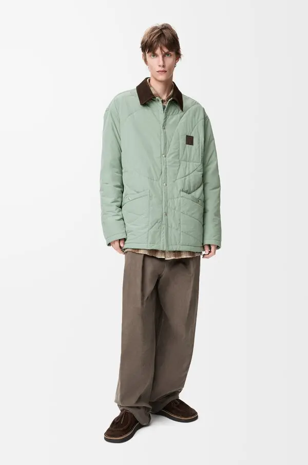 Loewe Padded Overshirt In Technical Shell - Turquoise