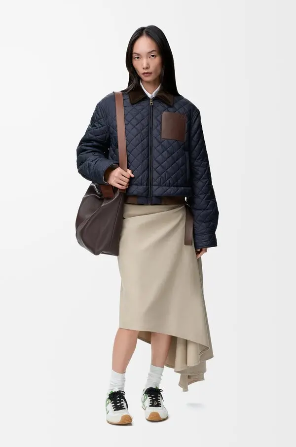 Loewe Quilted Technical Fabric Short Jacket - Dark Navy