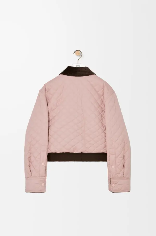 Loewe Quilted Technical Fabric Short Jacket - Light Pink