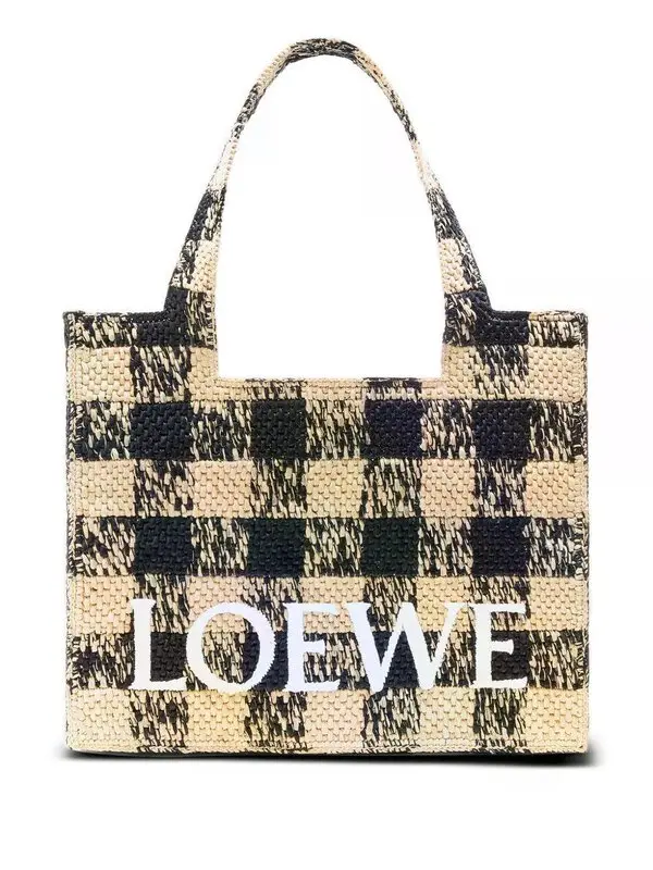 Loewe Large Checkerboard Tote Bag With Logo