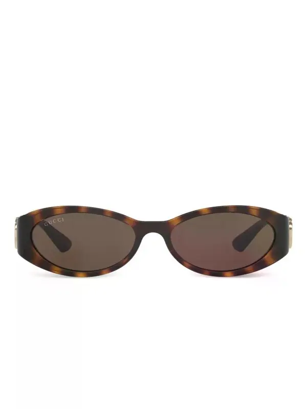 Gucci Oval-frame Sunglasses - Brown