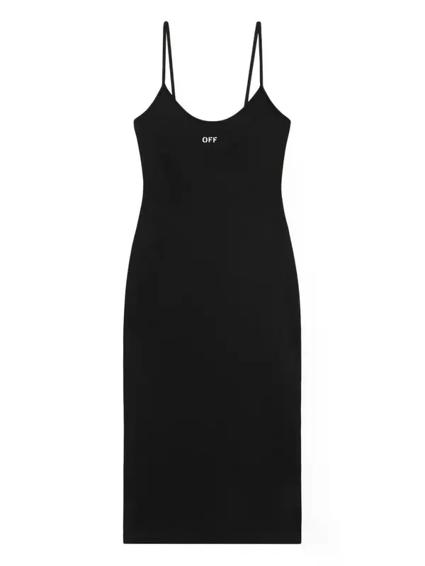 Off-White Strappy Midi Dress