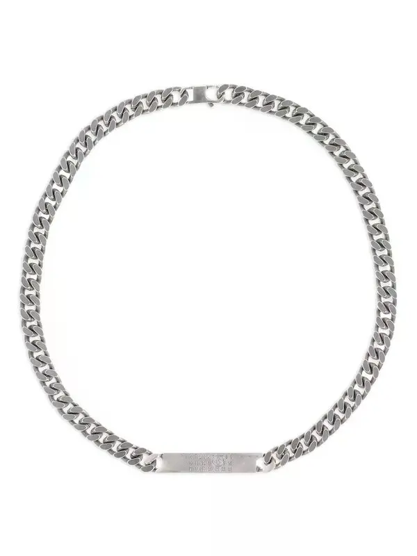 MAISON MARGIELA Chain Plaque Necklace - Silver
