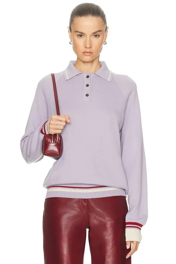 AMIYA Ivy Polo Sweater - Lilac