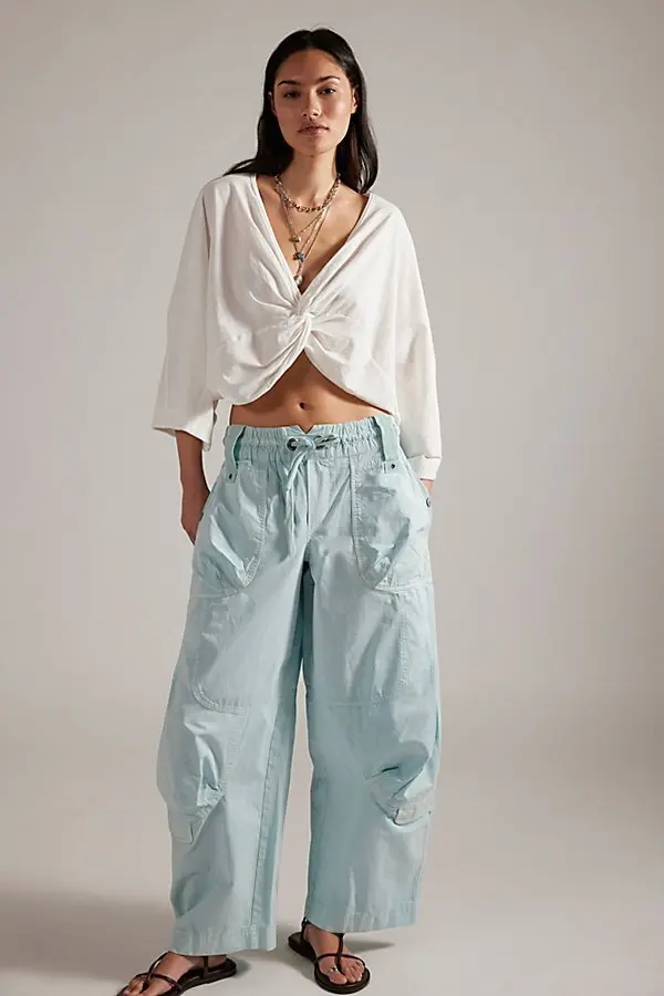 Free People We The Free Onset Cargo Pants - Pastel Blue