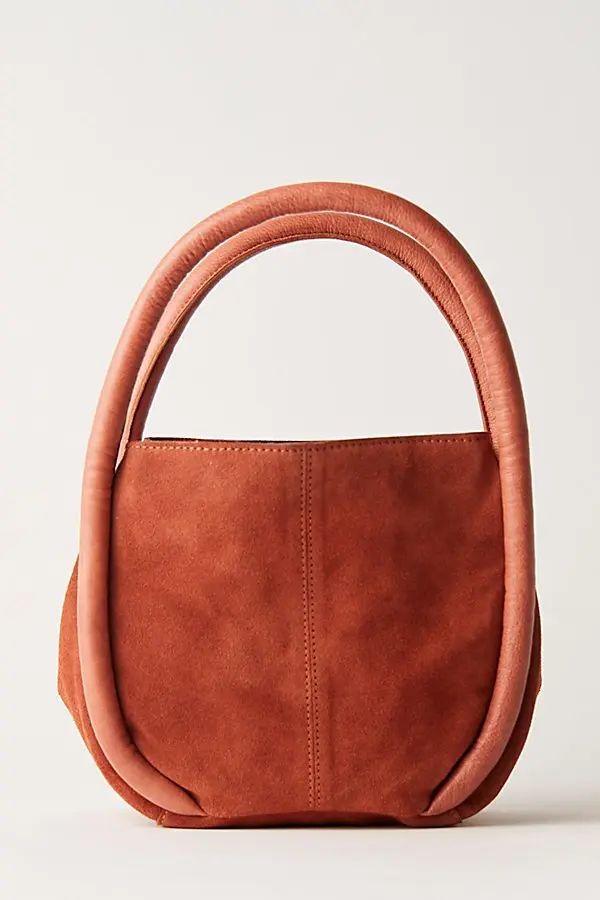 Free People Barlow Suede Bucket Bag - Rust