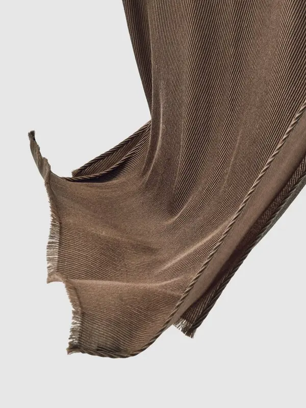 REISS Penny Wool Pleated Scarf - Taupe