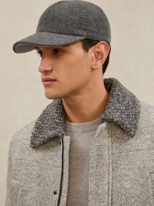 REISS Atelier 100% Cashmere Cap - Mid Grey