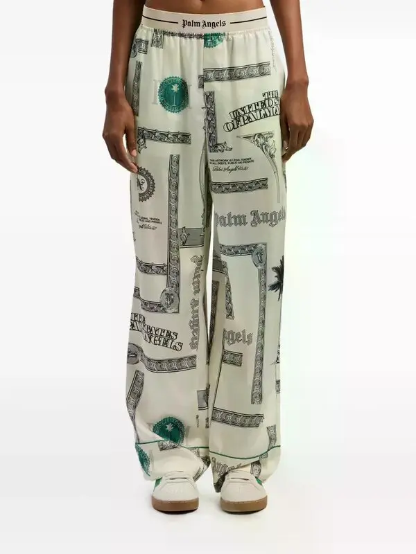 Palm Angels Dollar-print Pajama-style Pants - Neutrals